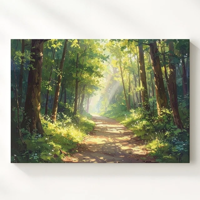Dopaprint UNFRAMED PAPER POSTER Golden Forest Path Poster Dreamy Sunlit ...