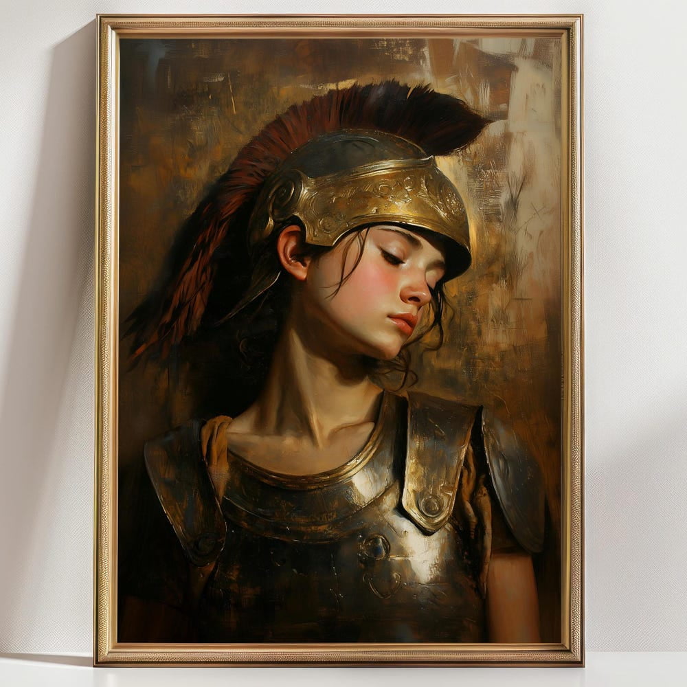 Dopaprint UNFRAMED PAPER POSTER Golden Helmet Warrior Girl Wall Art ...