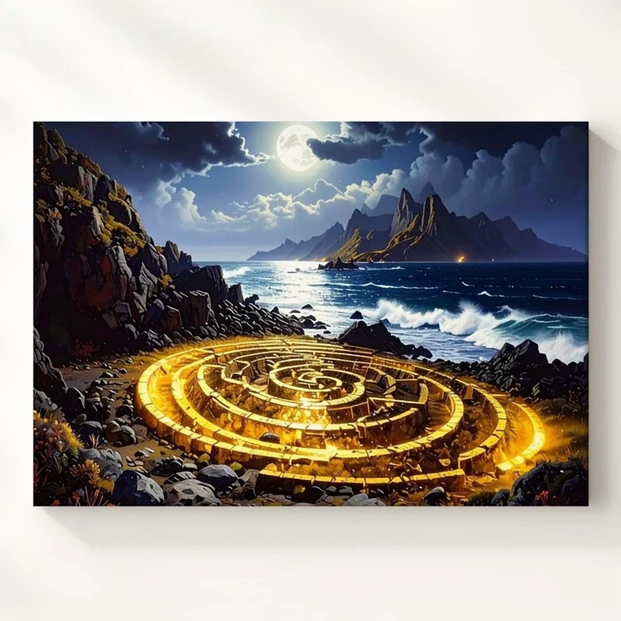 Dopaprint UNFRAMED PAPER POSTER Golden Labyrinth Postermystical Spiral ...