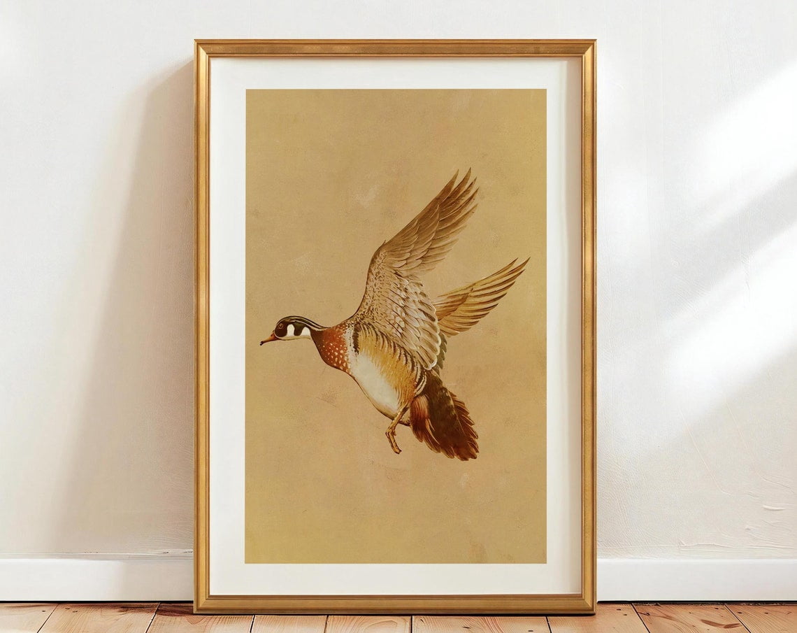Dopaprint UNFRAMED PAPER POSTER Golden Mallard Print Gift For Hunter ...