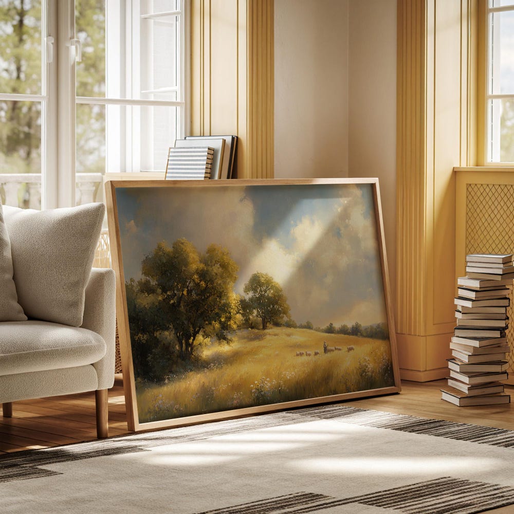 Dopaprint UNFRAMED PAPER POSTER Golden Pastoral Landscape Poster ...