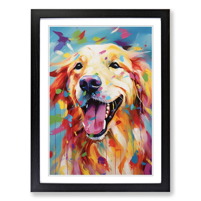 Dopaprint UNFRAMED PAPER POSTER Golden Retriever Expressionism Wall Art ...