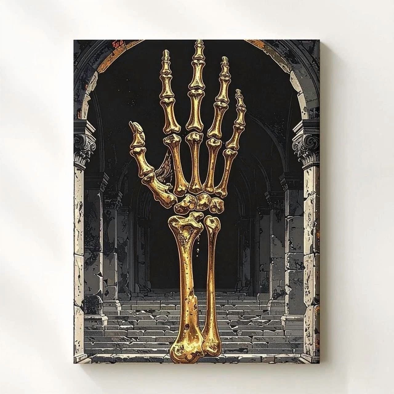 Dopaprint UNFRAMED PAPER POSTER Golden Skeletal Hand Poster Mythic ...