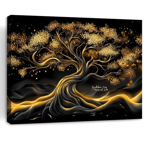Dopaprint UNFRAMED PAPER POSTER Golden Tree Of Life Wall Art Print ...