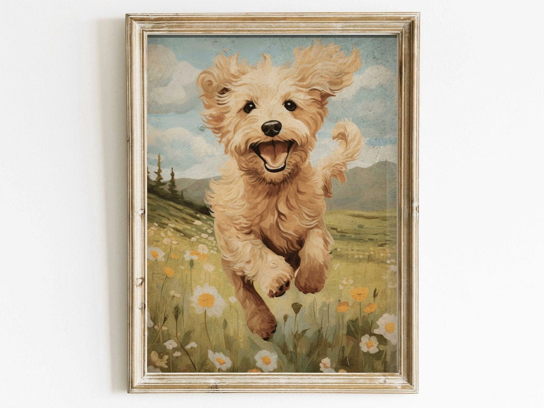 Dopaprint UNFRAMED PAPER POSTER Goldendoodle Art Print, Vintage Dog ...