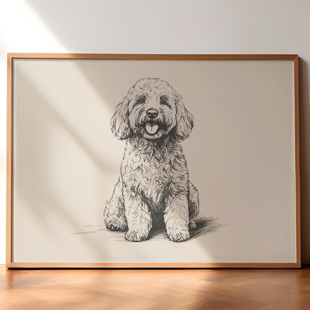 Dopaprint UNFRAMED PAPER POSTER Goldendoodle Vintage Poster, Dog ...