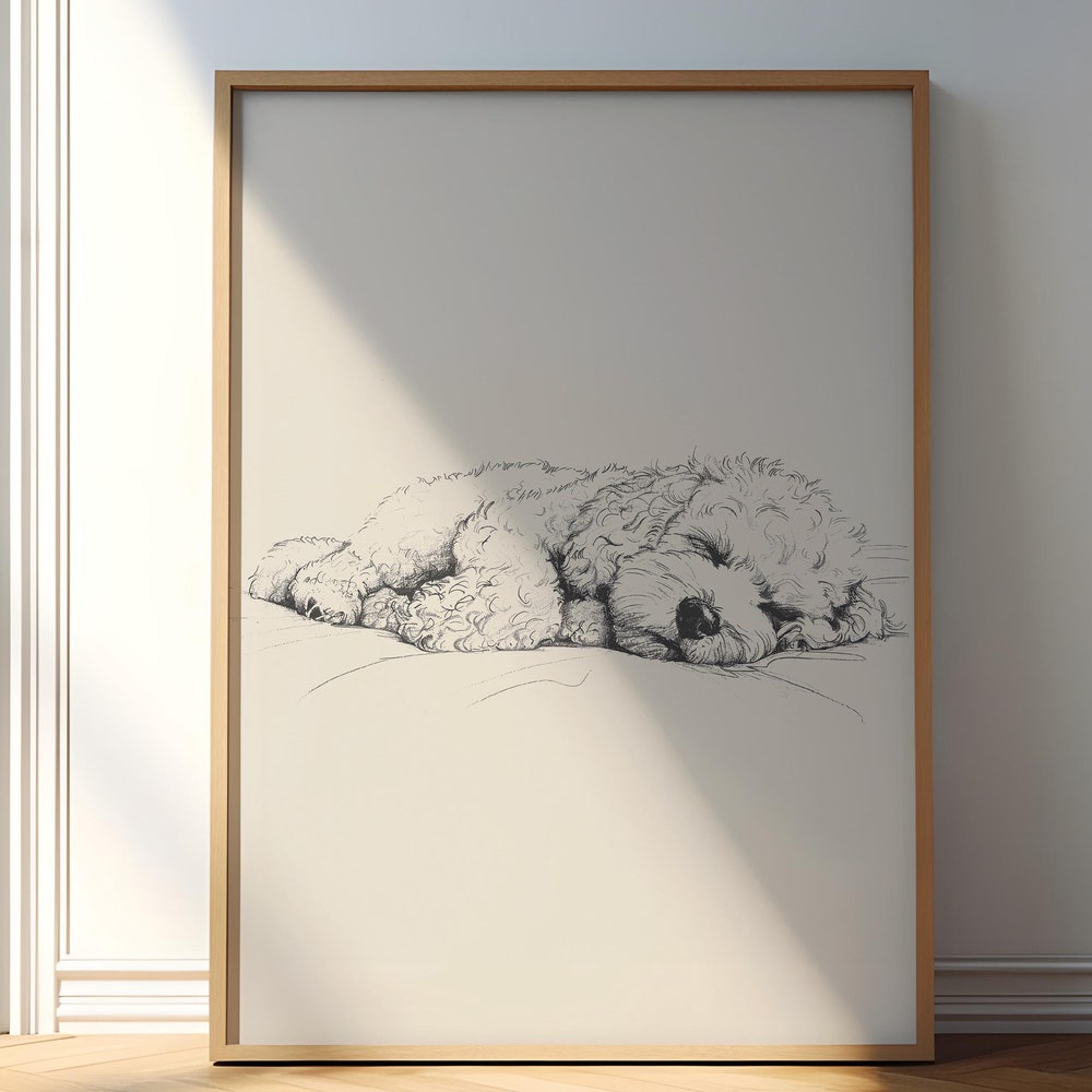 Dopaprint UNFRAMED PAPER POSTER Goldendoodle Vintage Print, Dog Nursery ...