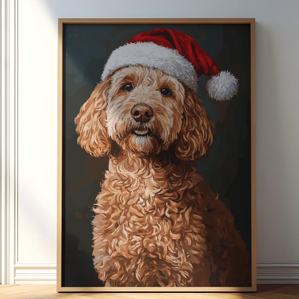 Dopaprint UNFRAMED PAPER POSTER Goldendoodle Xmas Print, Chri.Stm.As ...