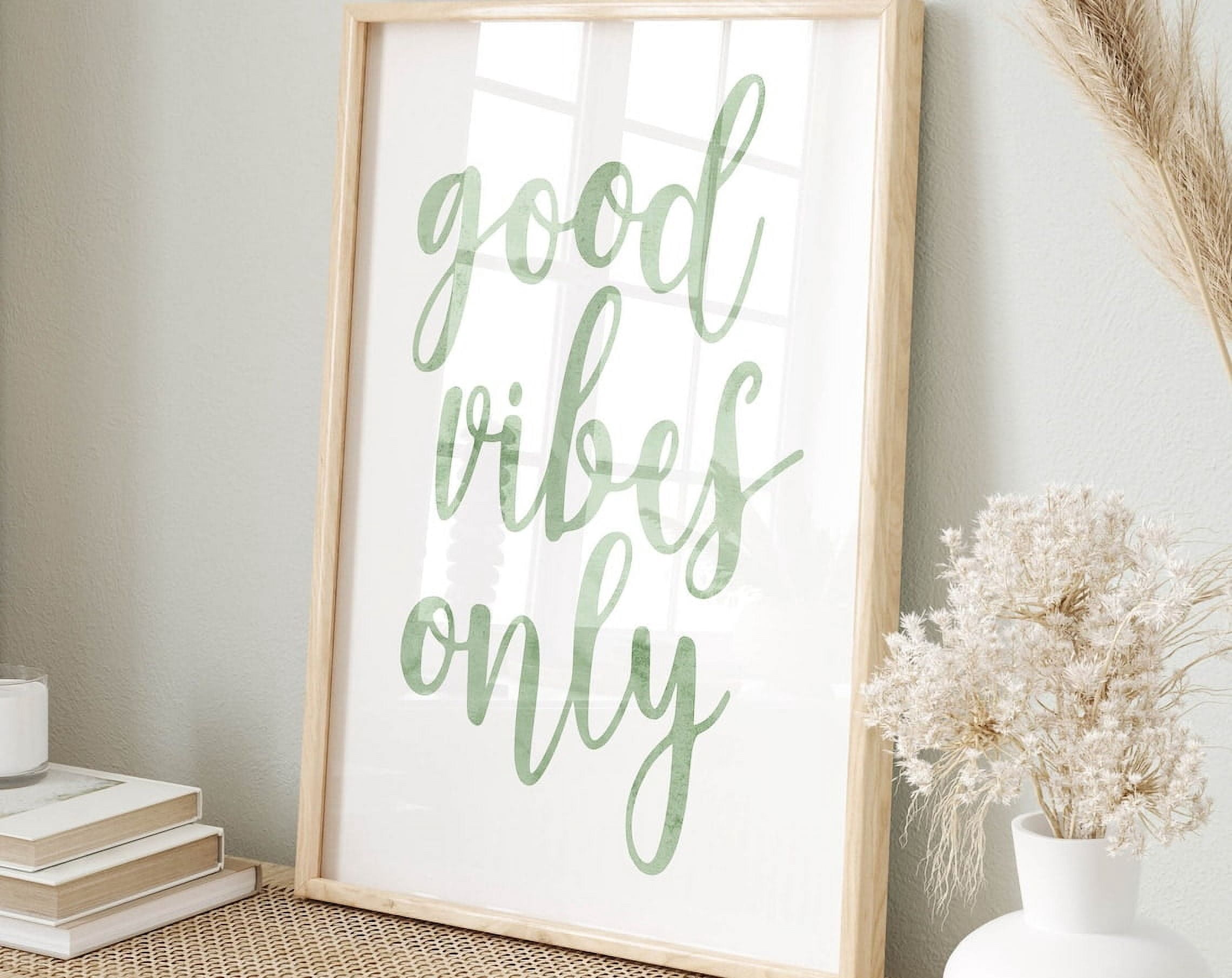 Dopaprint UNFRAMED PAPER POSTER Good Vibes Only Typography Print Sage ...
