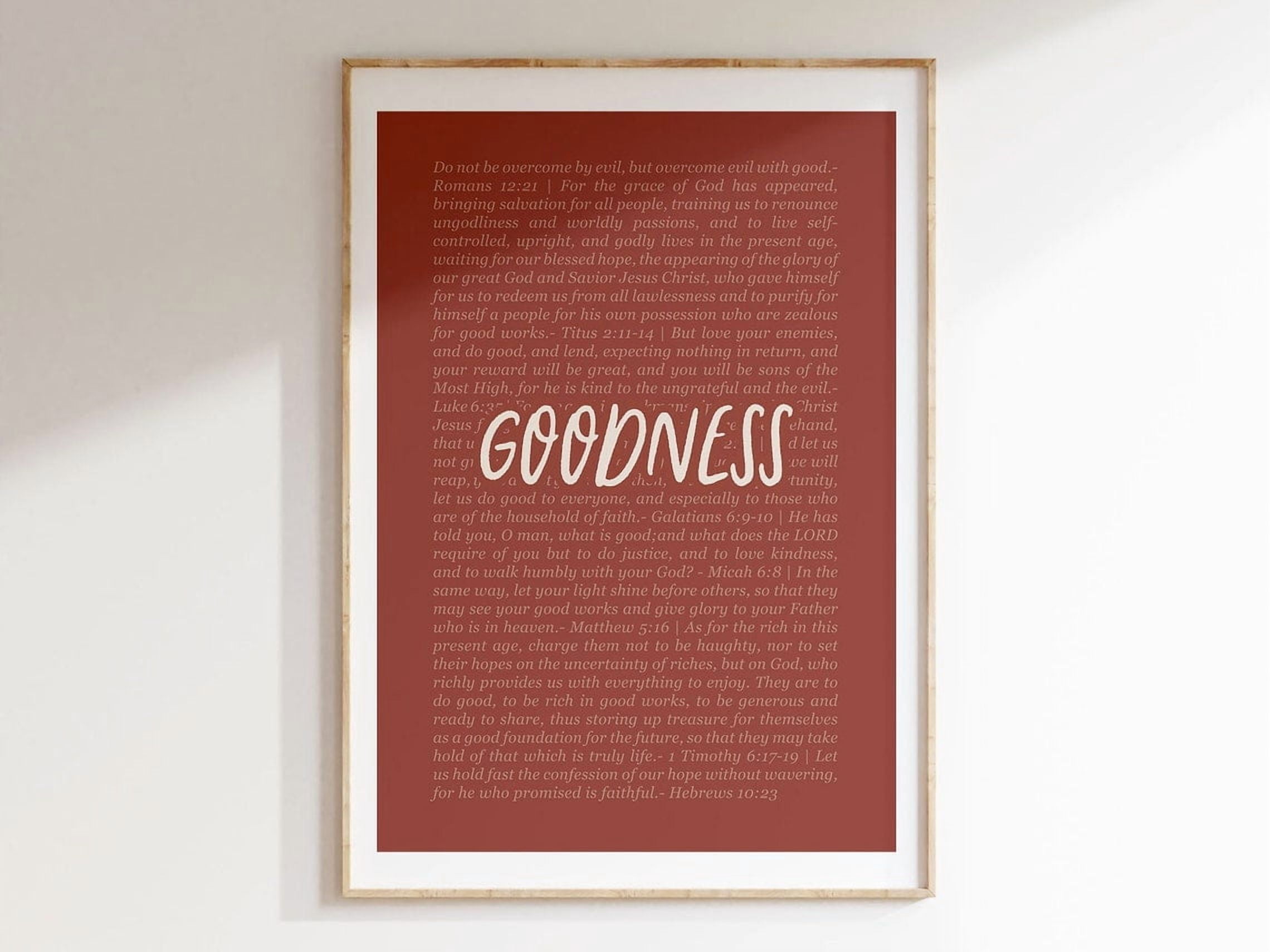 Dopaprint UNFRAMED PAPER POSTER Goodness Fruit Of The Spirit, Bible ...