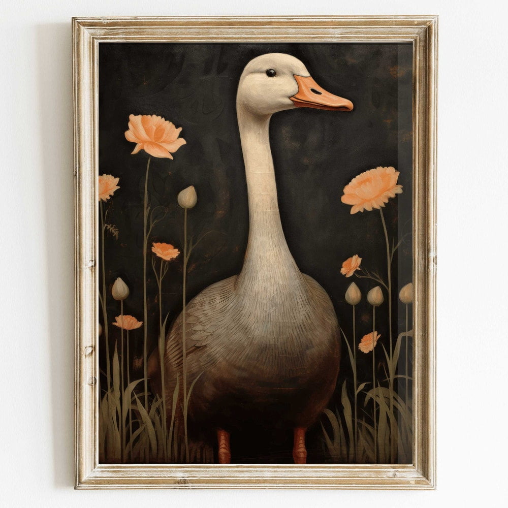 Dopaprint UNFRAMED PAPER POSTER Goose Print, Vintage Farm Animal Print ...
