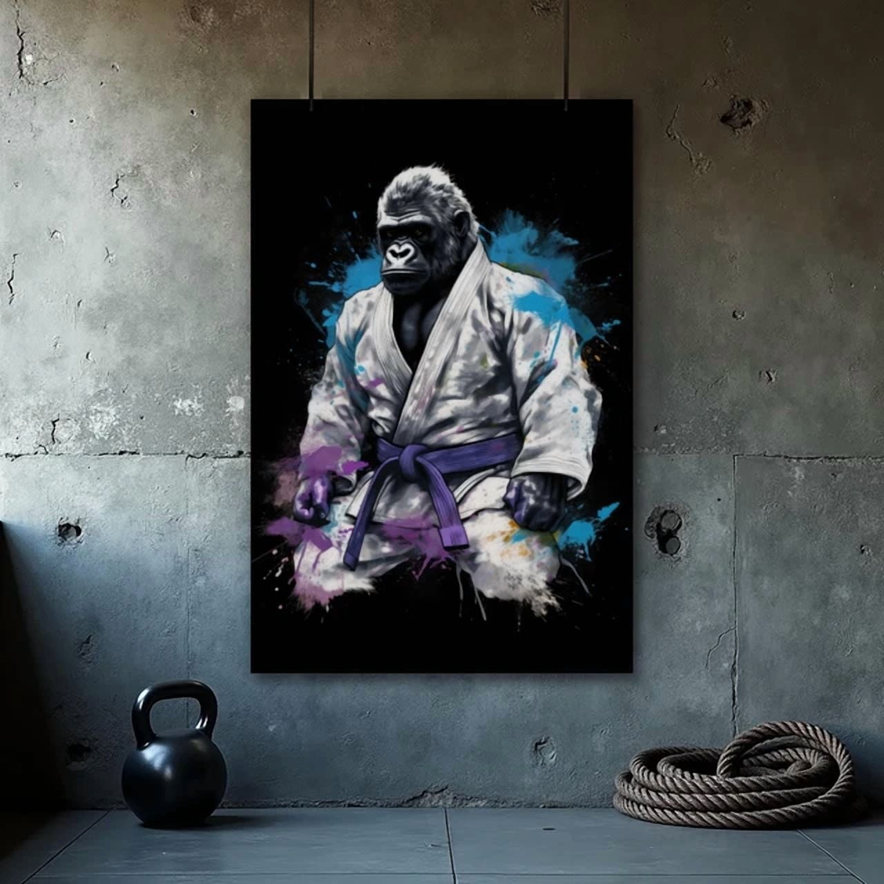 Dopaprint UNFRAMED PAPER POSTER Gorilla Jiu Jitsu Poster - Funny Bjj Wall Art For Gym Dojo Decor ...