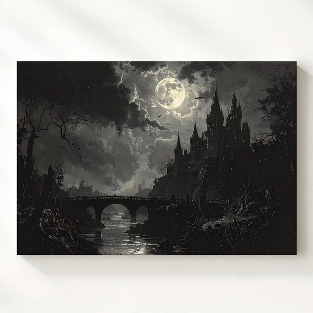 Dopaprint UNFRAMED PAPER POSTER Gothic Castle At Night Posterdark ...