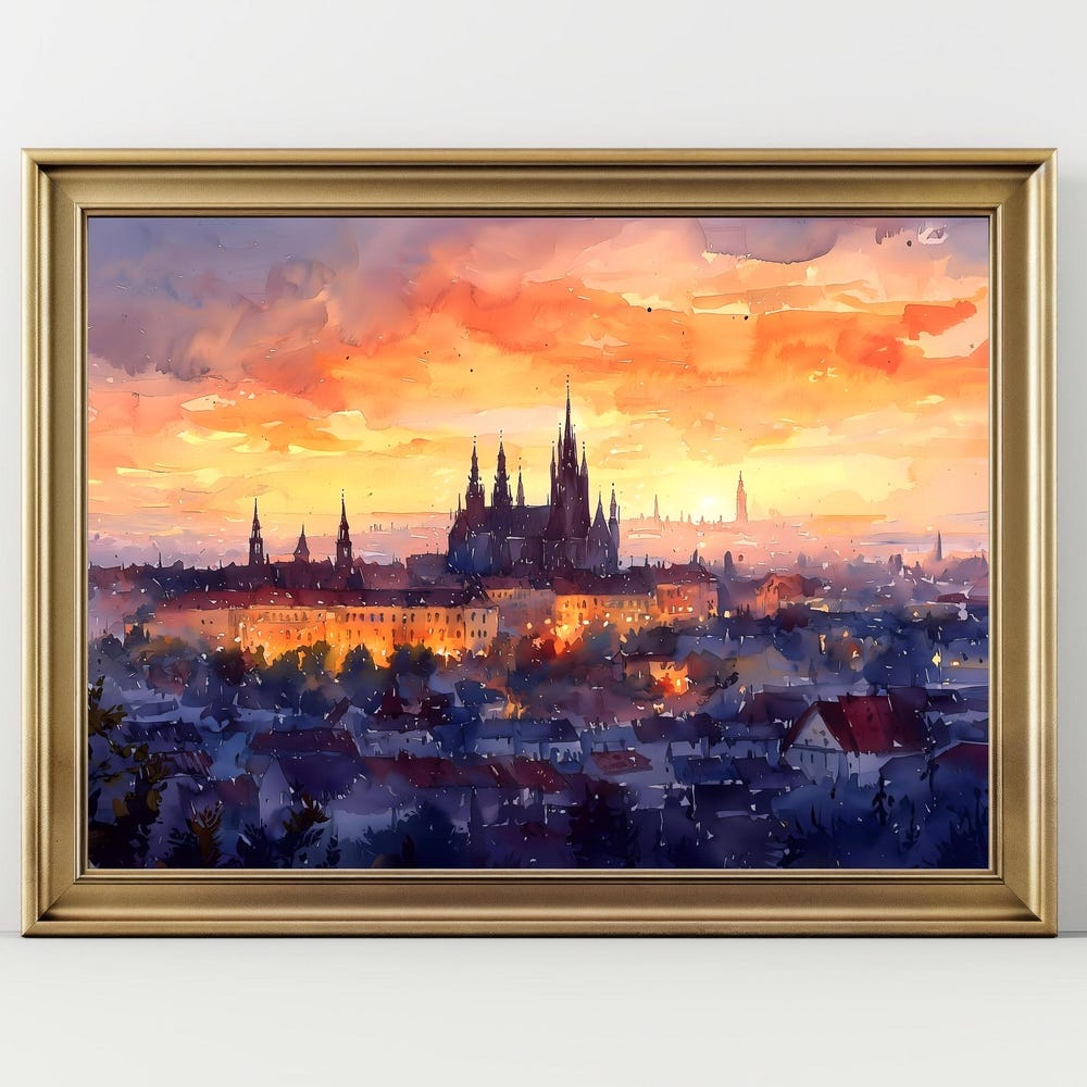 Dopaprint UNFRAMED PAPER POSTER Gothic Cathedral Art, Astle Sunset Art ...