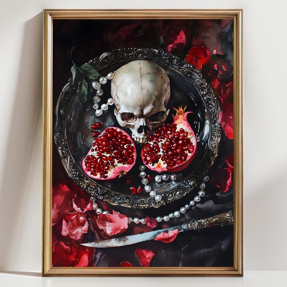 Dopaprint UNFRAMED PAPER POSTER Gothic Still Life Persephone Dark Art ...
