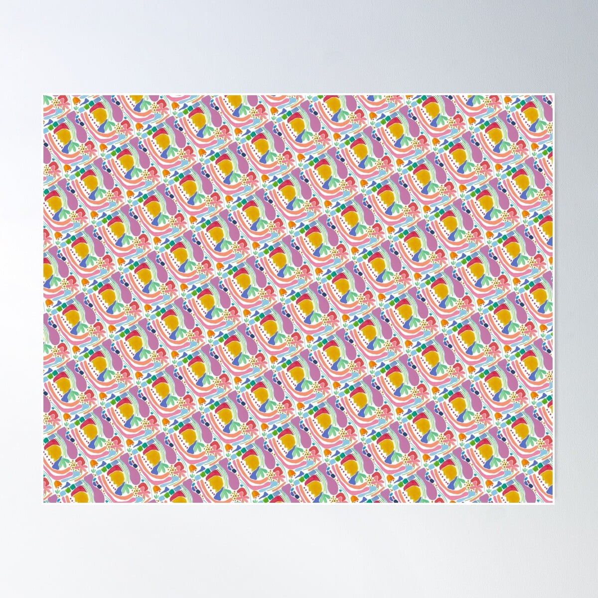 Dopaprint UNFRAMED PAPER POSTER Gouache Pastels Pattern Poster Wall Art ...