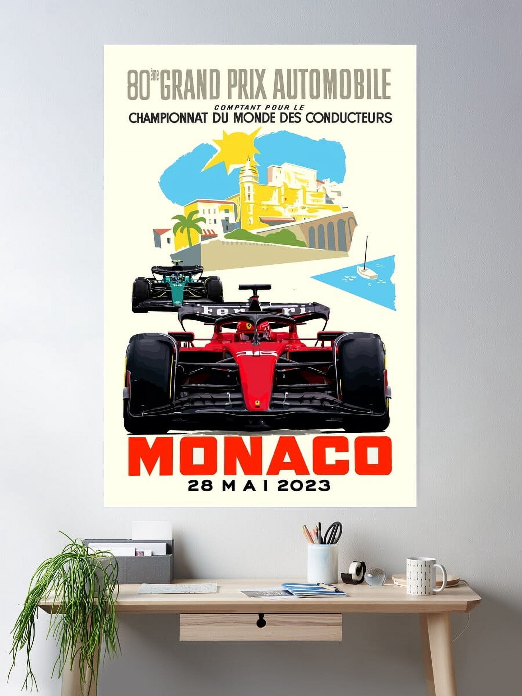 Dopaprint UNFRAMED PAPER POSTER Grand Prix Monaco 2023 Vintage Style ...
