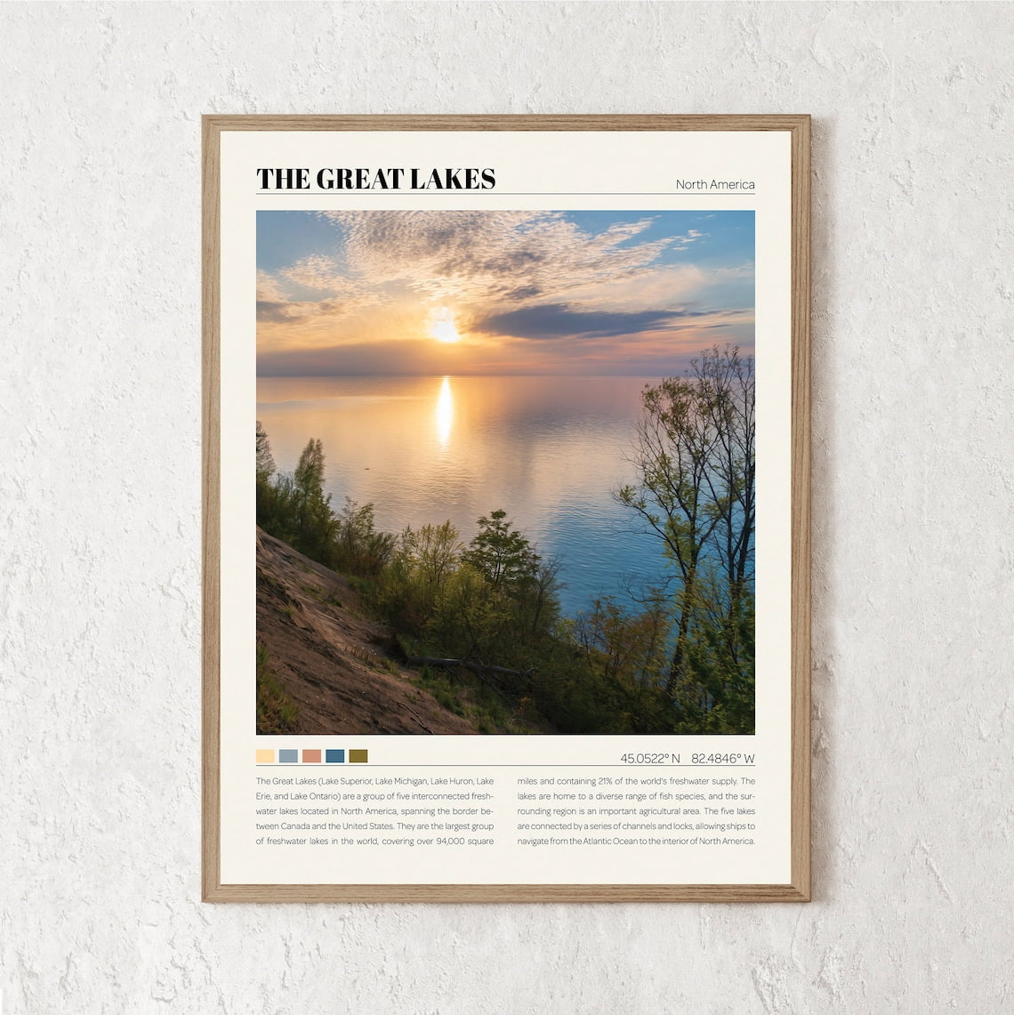 Dopaprint UNFRAMED PAPER POSTER The Great Lakes Print, Great Lakes Wall ...