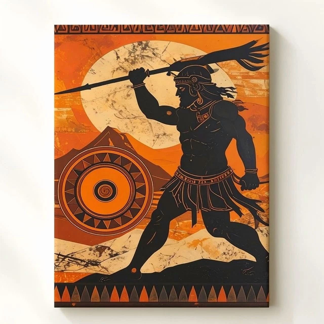 Dopaprint UNFRAMED PAPER POSTER Greek Warrior In Battle Posterstylized ...