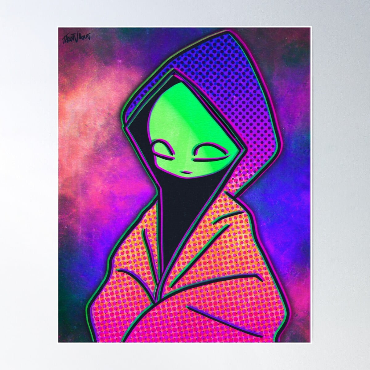 Dopaprint UNFRAMED PAPER POSTER Green Alien Poster Wall Art, Modern ...