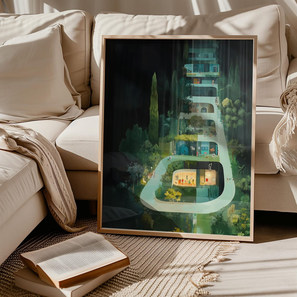 Dopaprint UNFRAMED PAPER POSTER Green Hillside Complex, Dreamlike ...