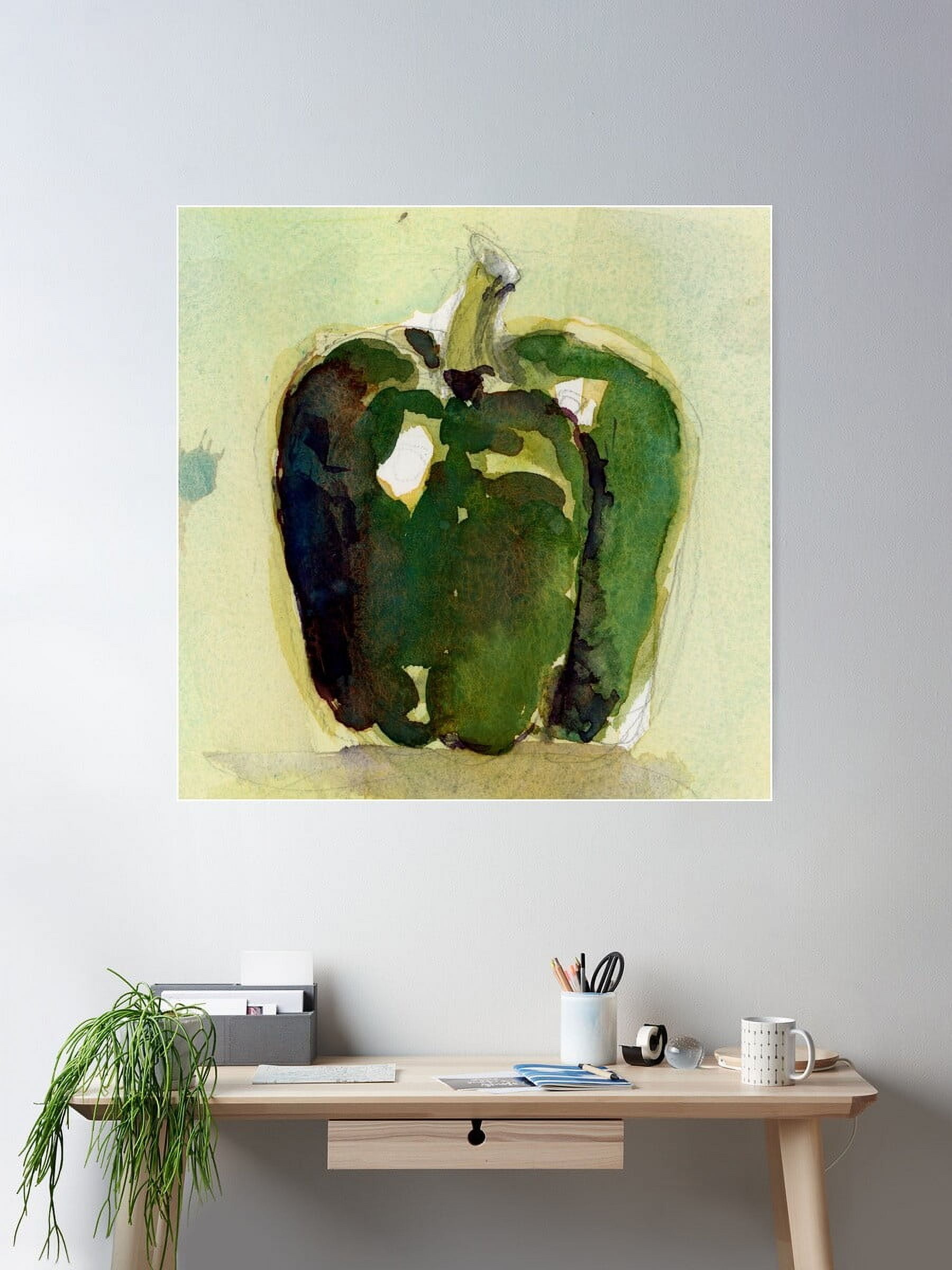 Dopaprint UNFRAMED PAPER POSTER Green Peppers Kitchen Art Poster Wall ...