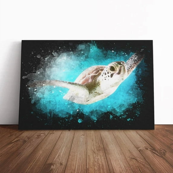 Dopaprint UNFRAMED PAPER POSTER Green Turtle Wall Art Print Living Room ...