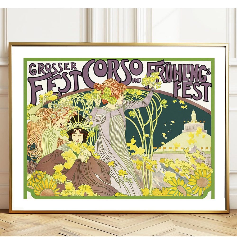 Dopaprint UNFRAMED PAPER POSTER Grosser Fest Corso Und Fruhling Fest ...