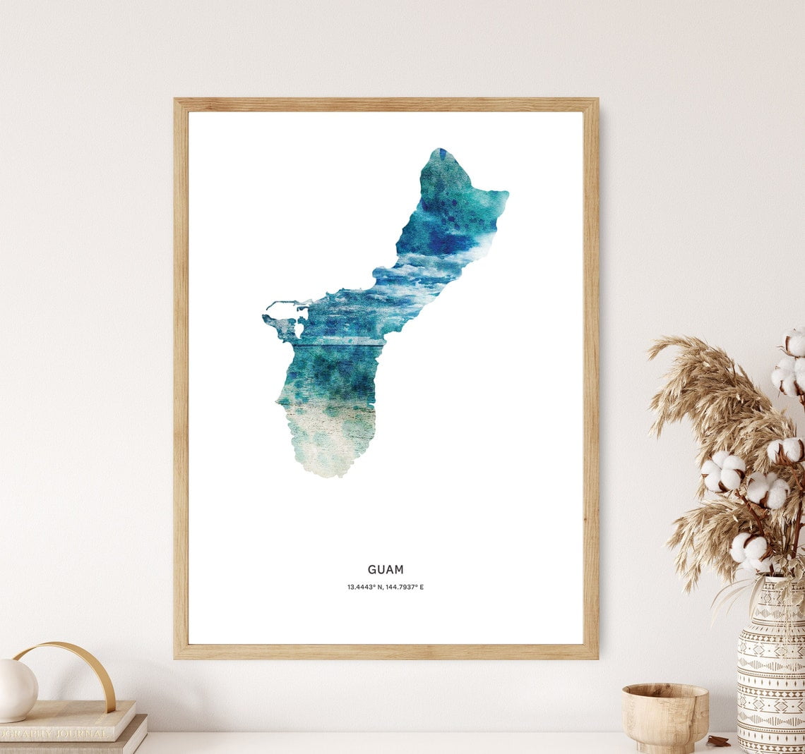 Dopaprint UNFRAMED PAPER POSTER Guam Print, Guam Print, Guam, Guam ...