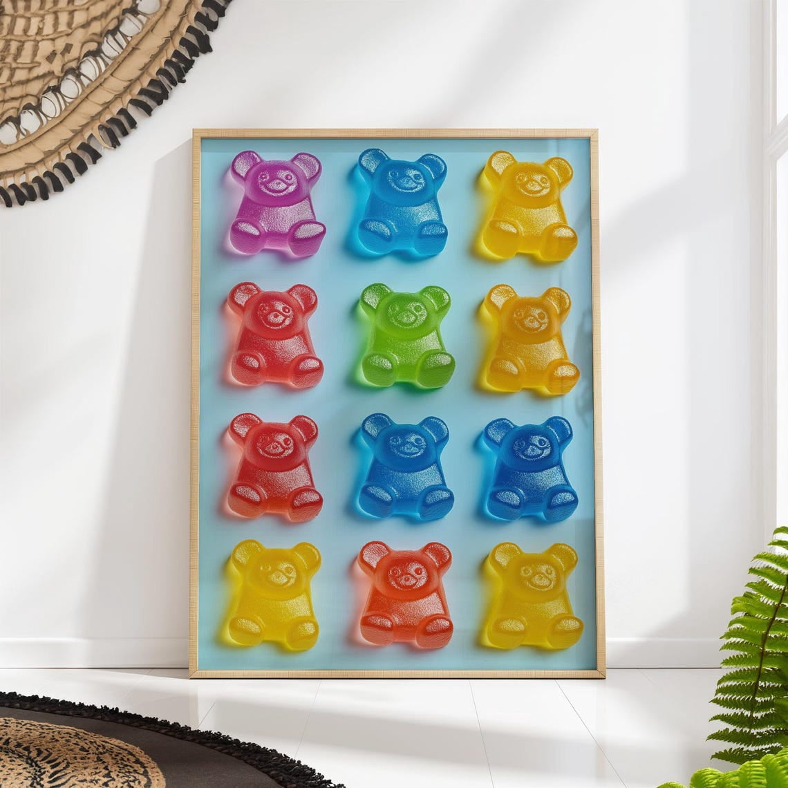 Dopaprint UNFRAMED PAPER POSTER Gummy Bear Wall Art, Colorful Candy ...