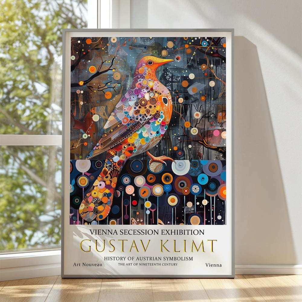 Dopaprint UNFRAMED PAPER POSTER Gustav Klimt Dove Print, Gustav Klimt ...