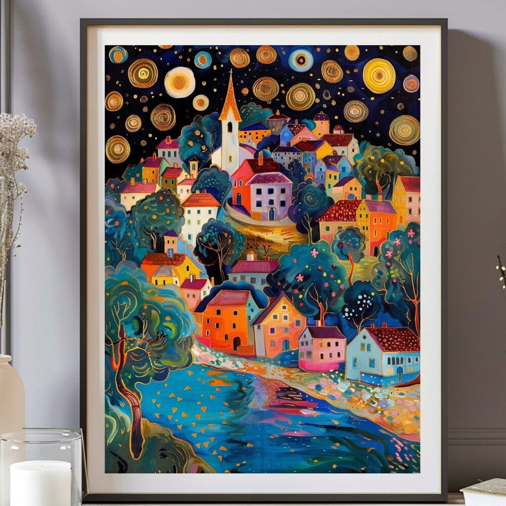 Dopaprint UNFRAMED PAPER POSTER Gustav Klimt Inspired Landscape Print ...