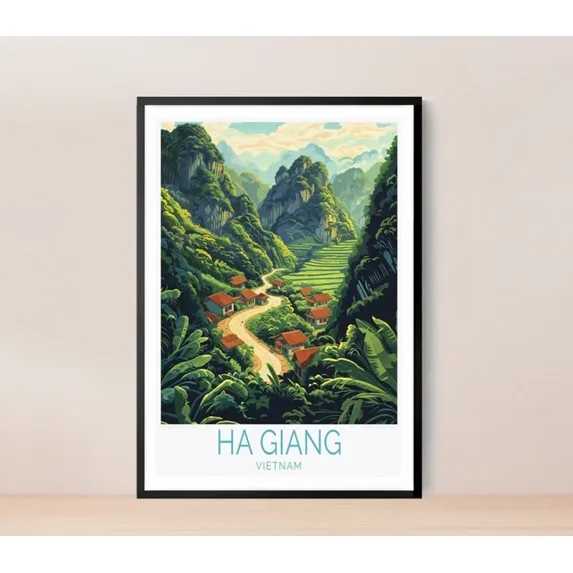 Dopaprint UNFRAMED PAPER POSTER Ha Giang Vietnam Travel Poster Art ...