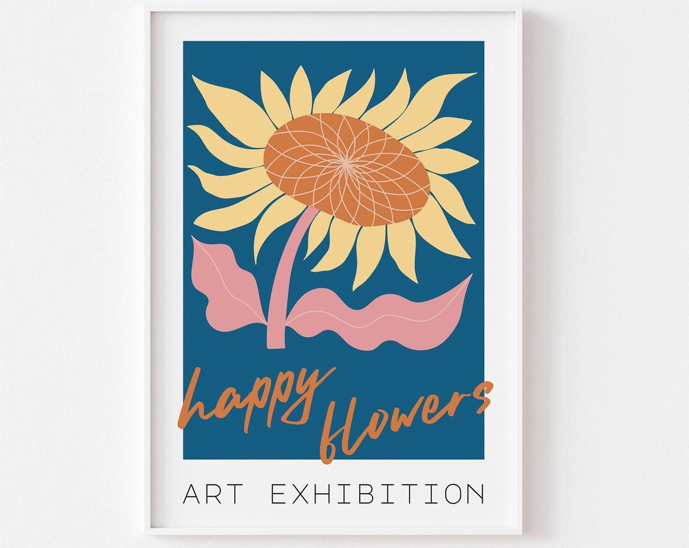 Dopaprint UNFRAMED PAPER POSTER Happy Flowers Print 002 - Flower ...