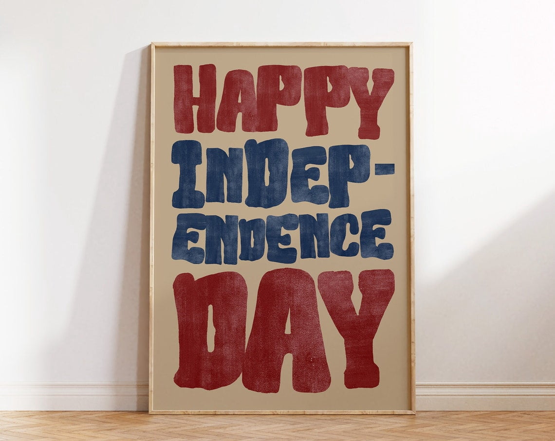 Dopaprint UNFRAMED PAPER POSTER Happy Independence Day Print Retro ...
