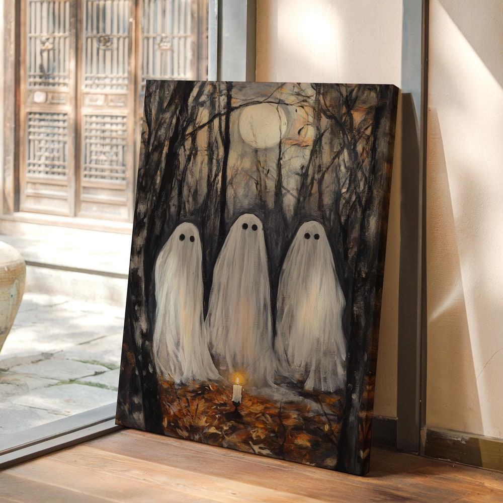 Dopaprint UNFRAMED PAPER POSTER Haunted Forest Ghost Trio Art - Eerie ...