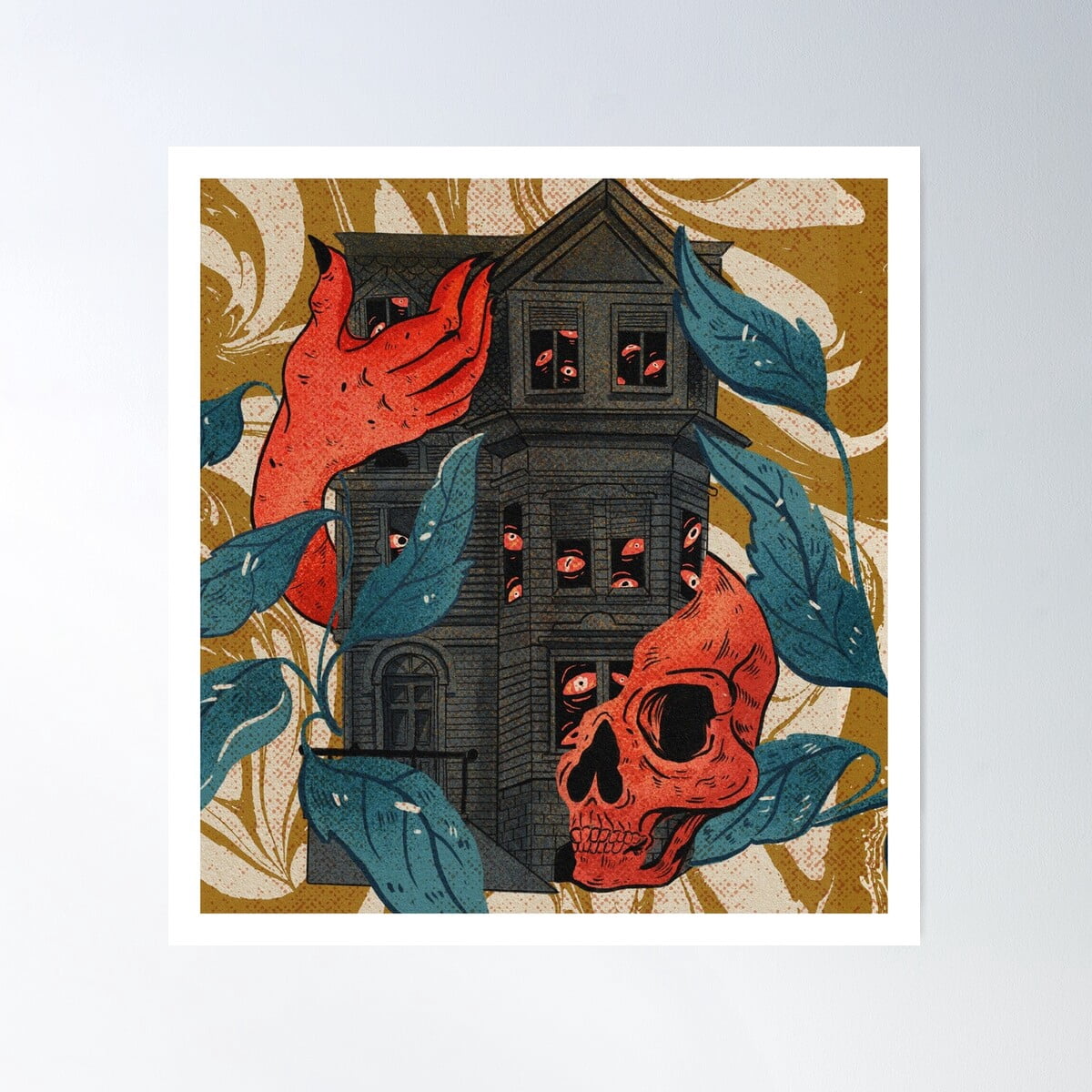 Dopaprint UNFRAMED PAPER POSTER Haunted House Poster Wall Art, Modern ...