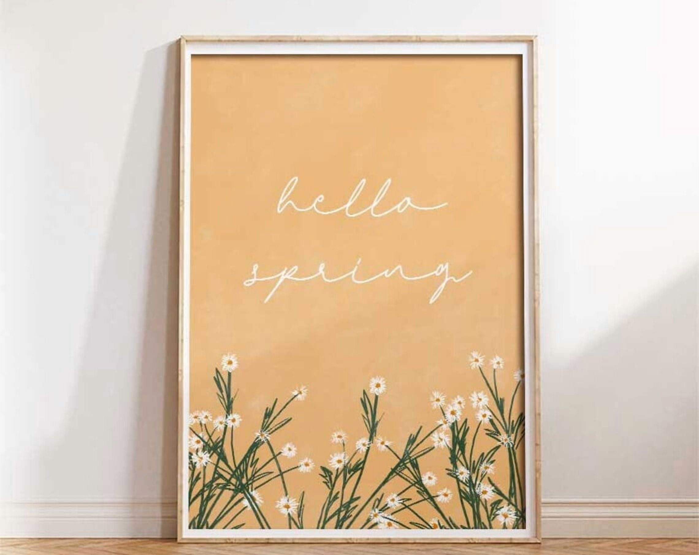 Dopaprint UNFRAMED PAPER POSTER Hello Spring Wall Art, Floral Art ...