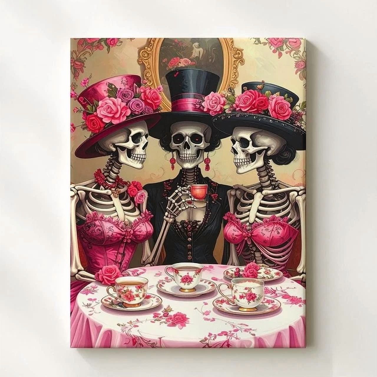 Dopaprint UNFRAMED PAPER POSTER High-Society Skeleton Tea Party Poster ...