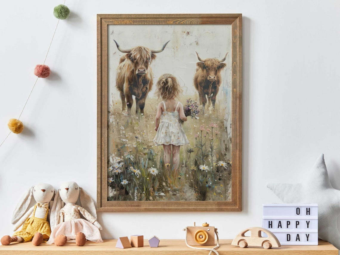 Dopaprint UNFRAMED PAPER POSTER Highland Cow Nursery Print, Highland ...