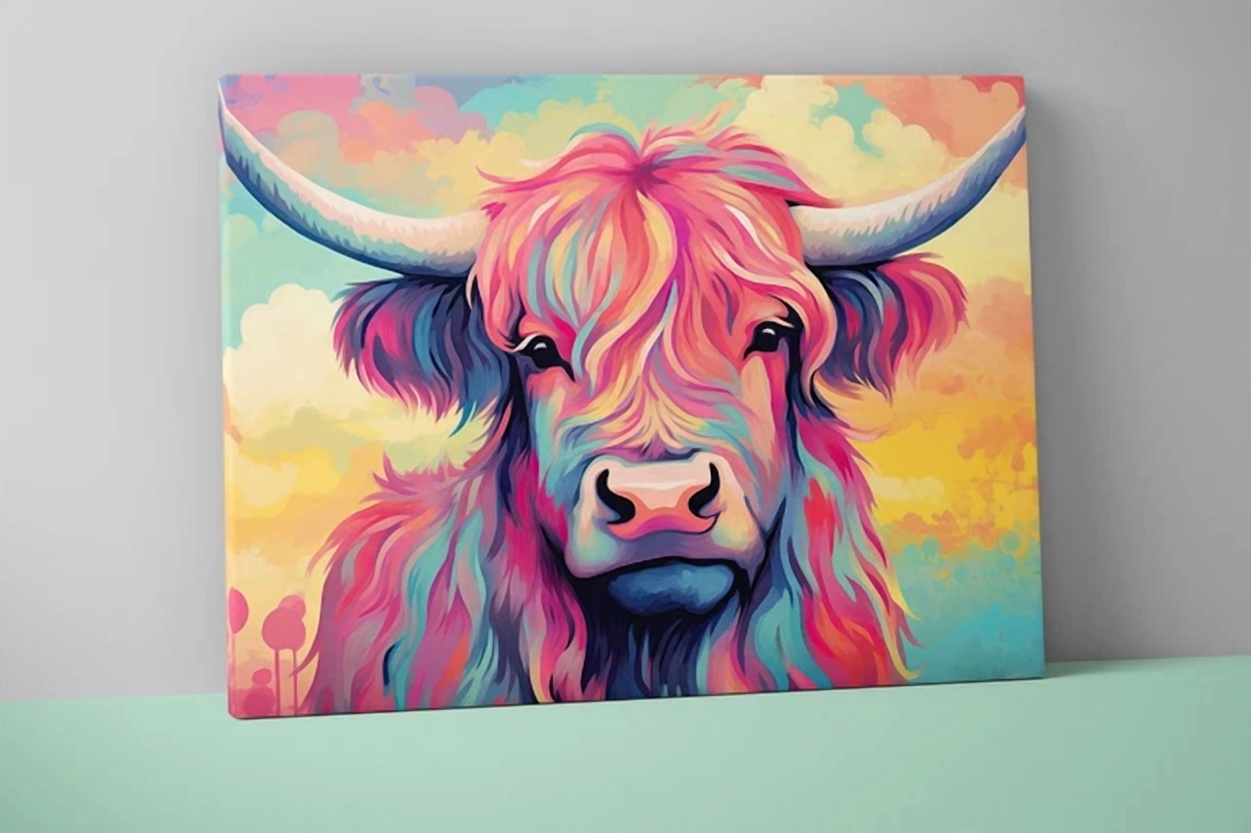 Dopaprint UNFRAMED PAPER POSTER Highland Cow Wall Art - Farmhouse Wall ...