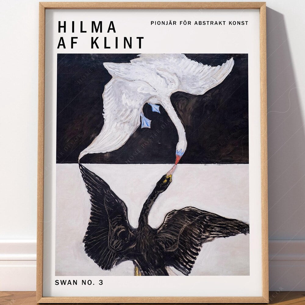 Dopaprint UNFRAMED PAPER POSTER Hilma Af Klint Swan No 3 Black White ...