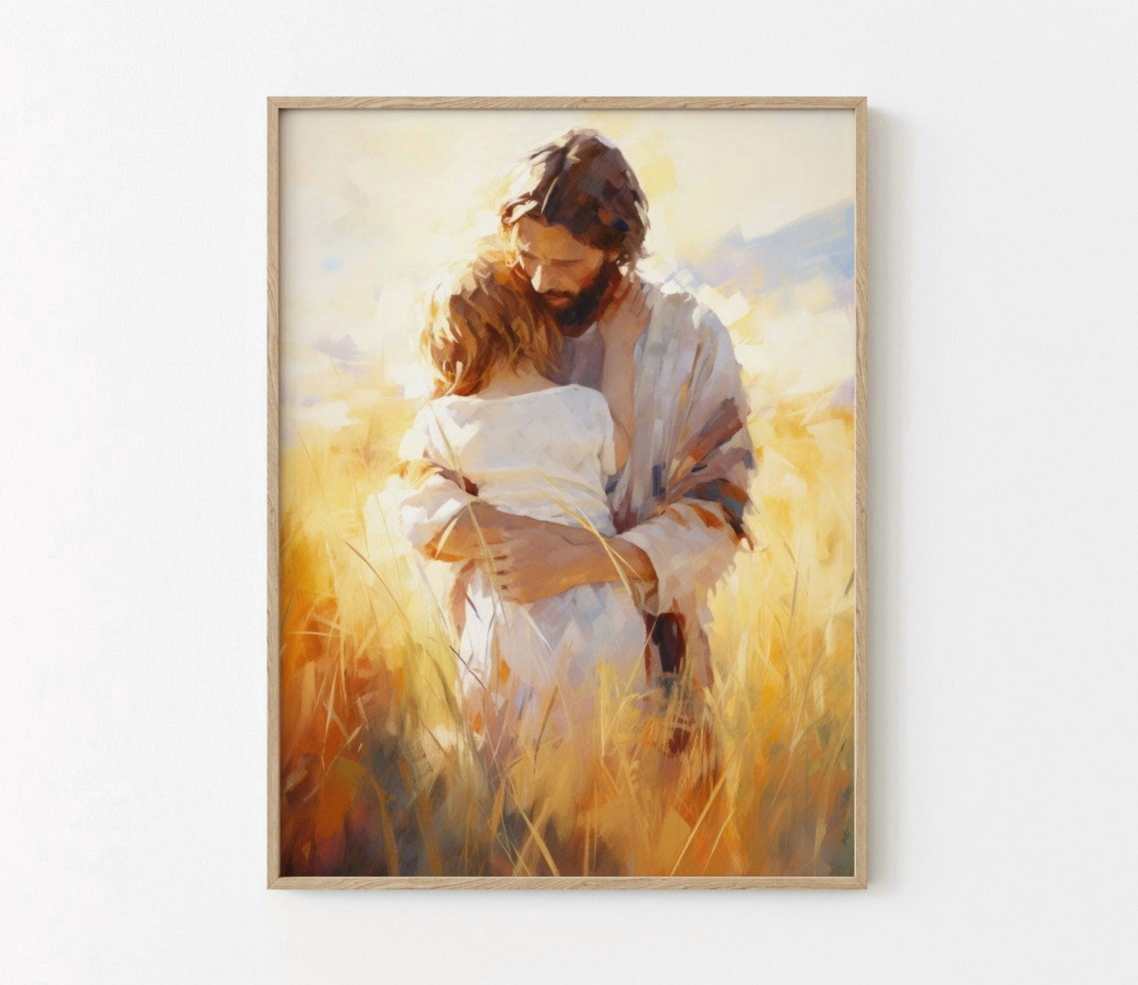 Dopaprint UNFRAMED PAPER POSTER Holy Embrace Print, Jesus Portrait ...