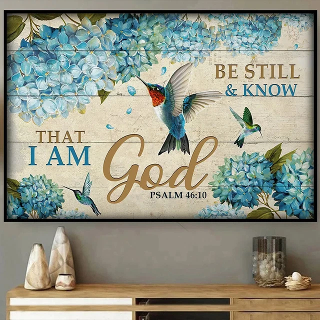 Dopaprint UNFRAMED PAPER POSTER Hummingbird That I Am God Be Still And ...