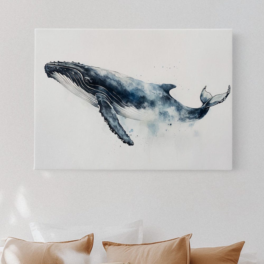 Dopaprint UNFRAMED PAPER POSTER Humpback Whale Watercolor Style Art ...