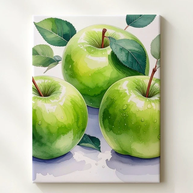 Dopaprint UNFRAMED PAPER POSTER Hyper-Real Green Apple Posterminimalist ...
