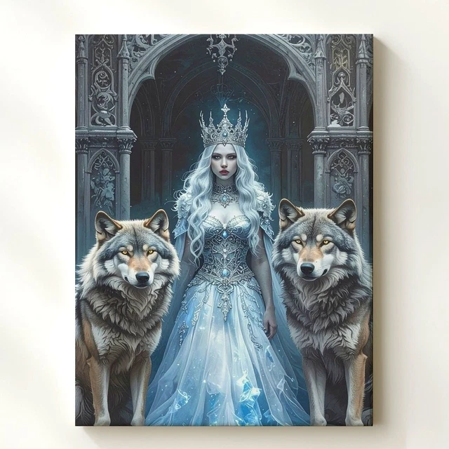 Dopaprint UNFRAMED PAPER POSTER Ice Queen & Wolves Posterdark Fantasy ...