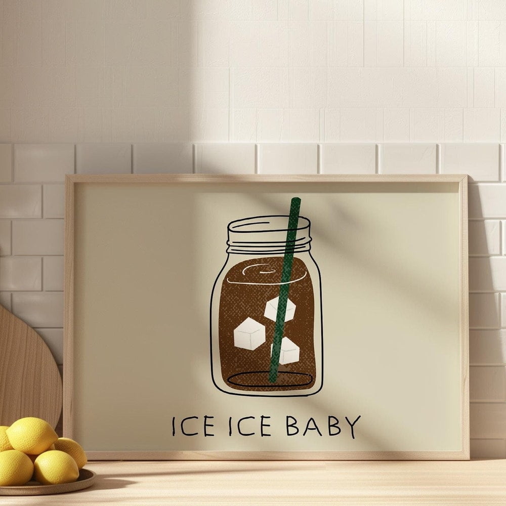 Dopaprint UNFRAMED PAPER POSTER Iced Coffee Print Trendy Horizontal ...