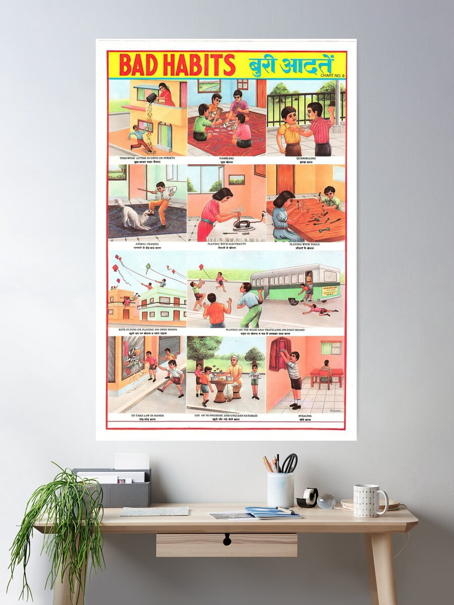 Dopaprint UNFRAMED PAPER POSTER Illustrated Chart From India - Bad ...
