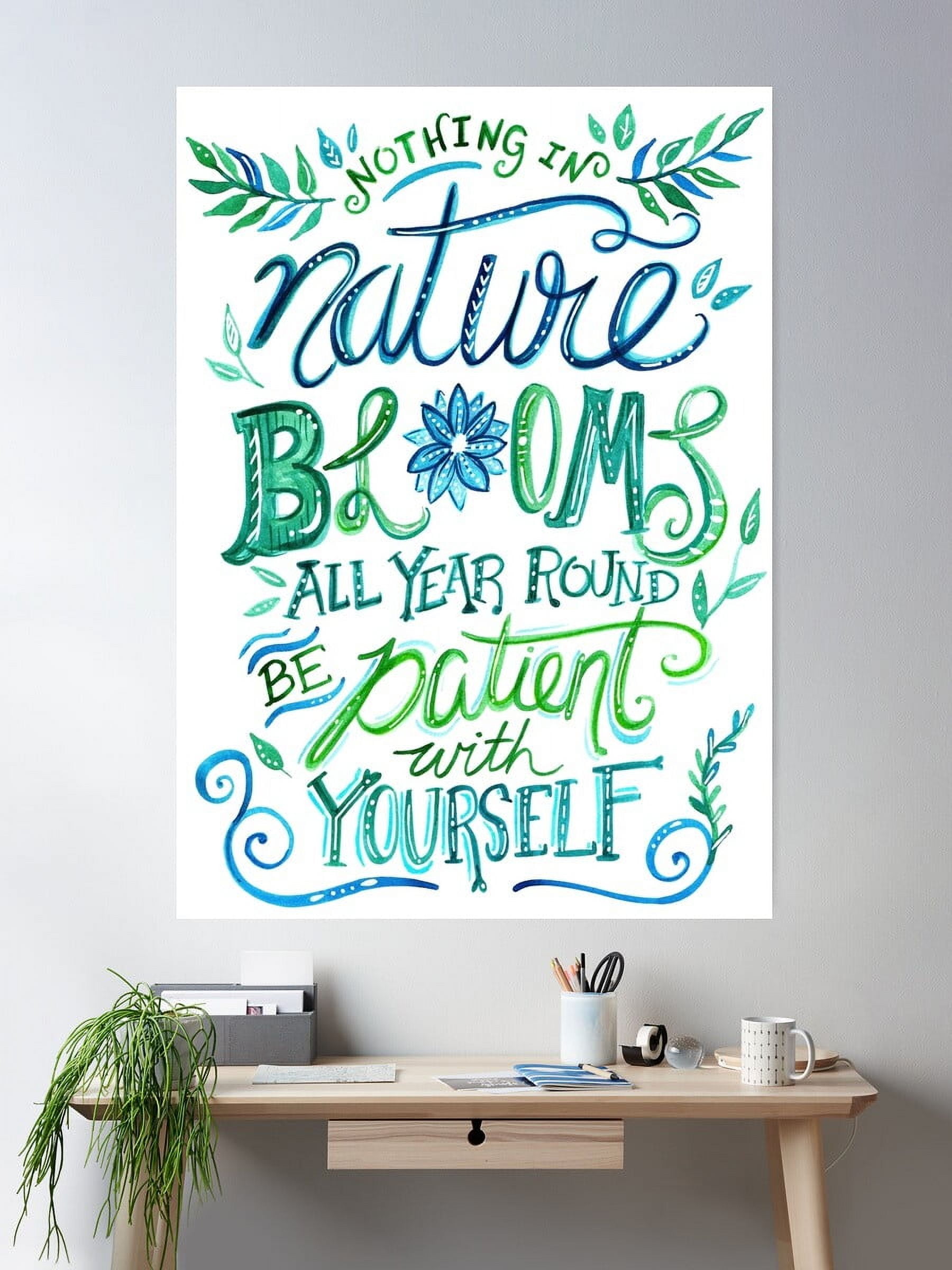 Dopaprint UNFRAMED PAPER POSTER Illustrated Inspirational Quote Nothing ...